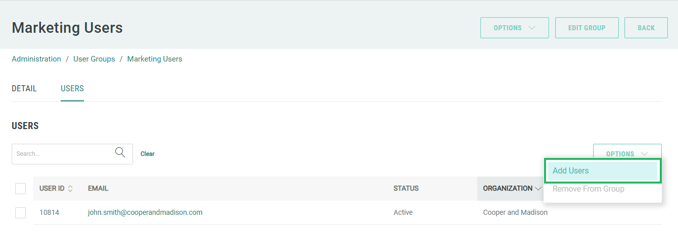 Add User to a User Group